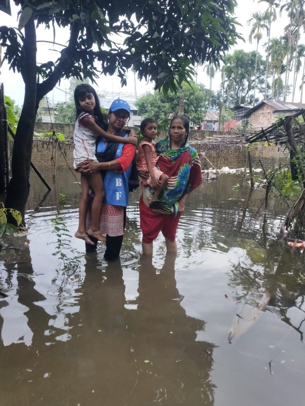 The rising water level of the Brahmaputra River flooded the houses of ...